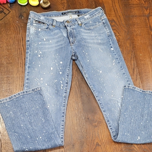 Dkny | Jeans | Stylish Blue Jeans With Paint Splatter | Poshmark